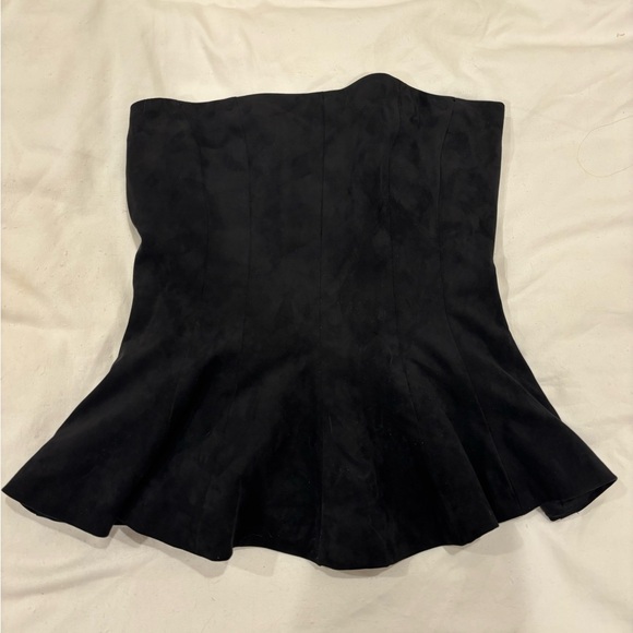 Zara | Tops | Zara Suede Peplum Tube Top | Poshmark